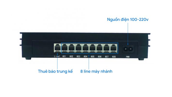 Tổng đài Excelltel PABX 108 - Cấu hình 1 trung kế & 8 máy nhánh
