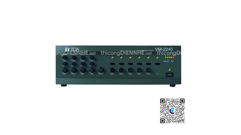 Amply TOA VM-2240 | Mixer Amplifier 240W kèm bộ chọn 5 vùng loa
